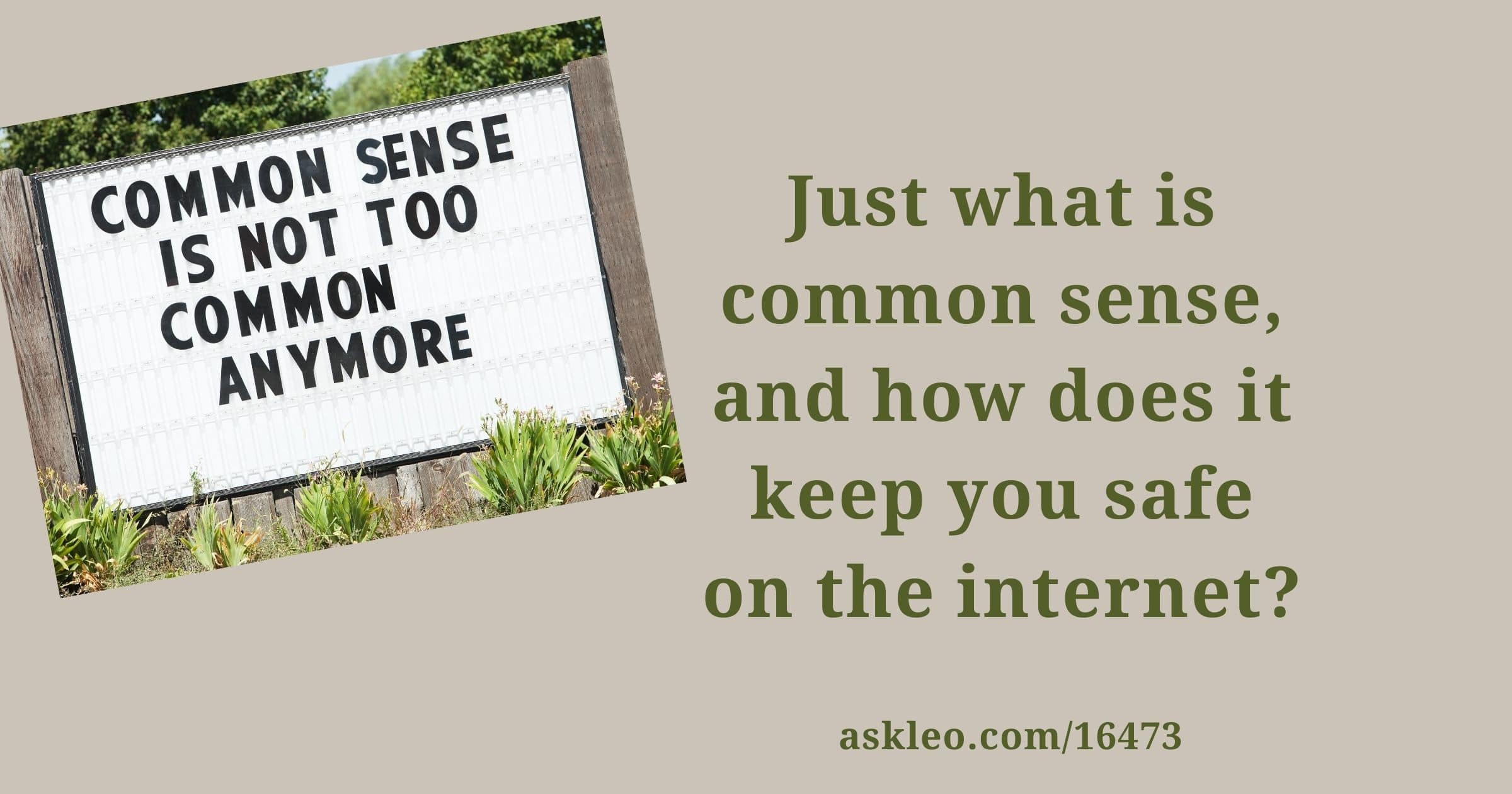 Just What Is Common Sense? - Ask Leo!