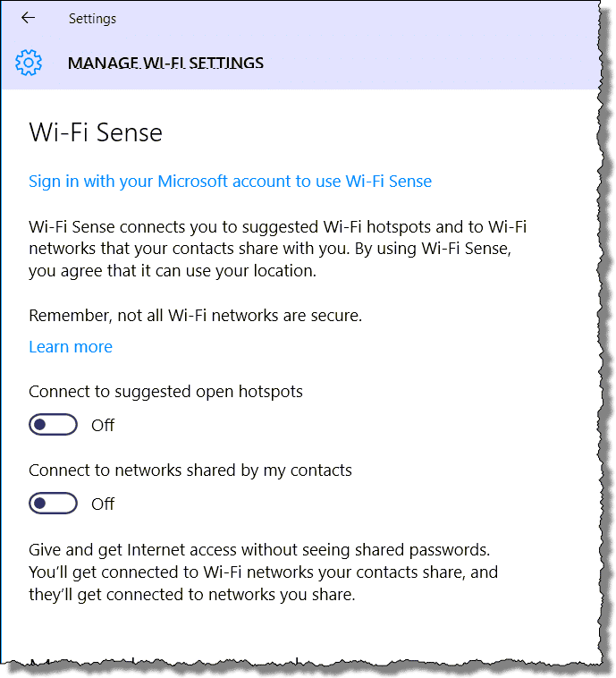 How do I turn off Wi-Fi Sense (and what is it?) - Ask Leo!