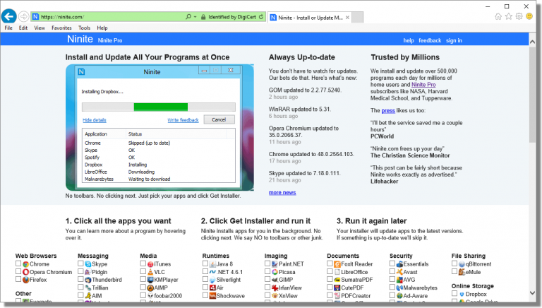 Ninite - Install Popular Free Applications Quickly, Easily, and ...