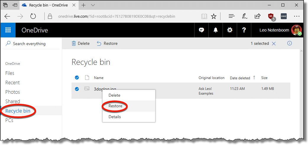 Recover Deleted Files in OneDrive - Ask Leo!