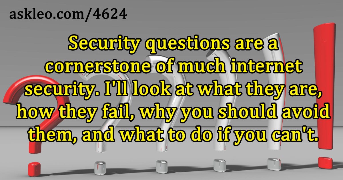 security questions Archives - Ask Leo!